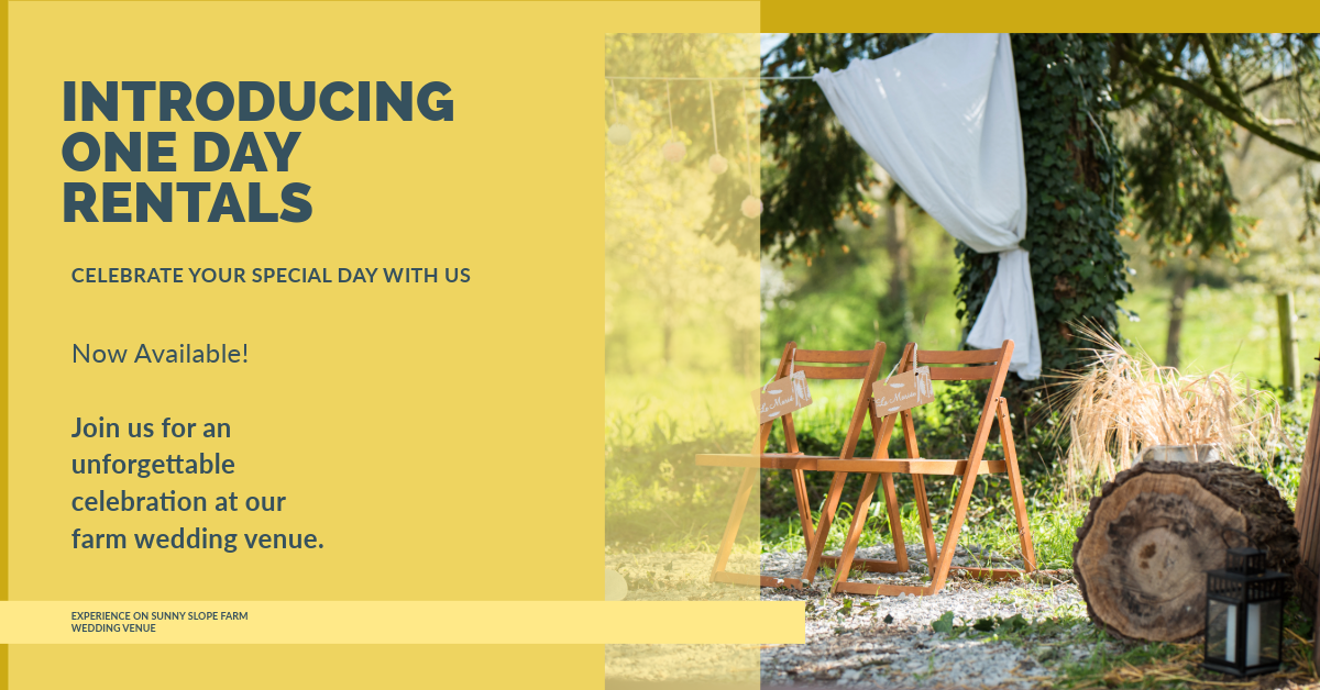 One-Day Wedding Venue Rentals at Sunny Slope Farm - 2025